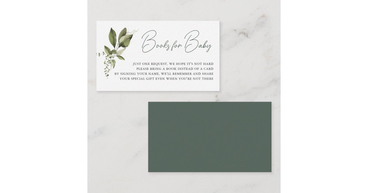 Modern Minimal | Spring Greenery Book Request Enclosure Card | Zazzle