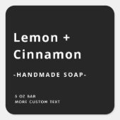 Modern minimal square black product label | Zazzle