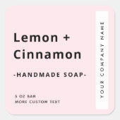 Modern minimal square light pink product label | Zazzle