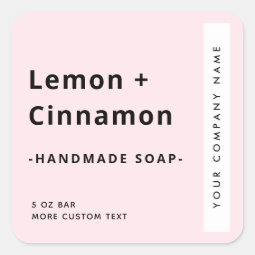 Modern minimal square light pink product label | Zazzle