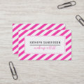 MODERN MINIMAL STRIPE simple hot pink white Business Card | Zazzle