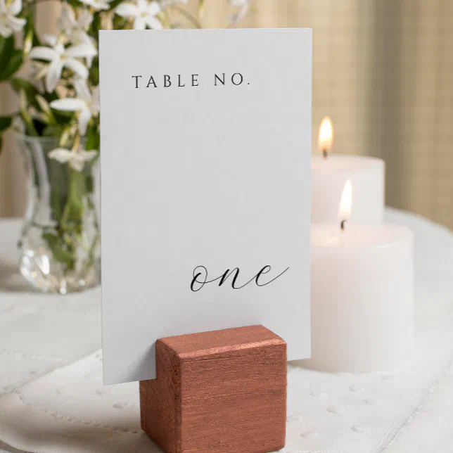 Modern Minimal Table Number Card | Zazzle