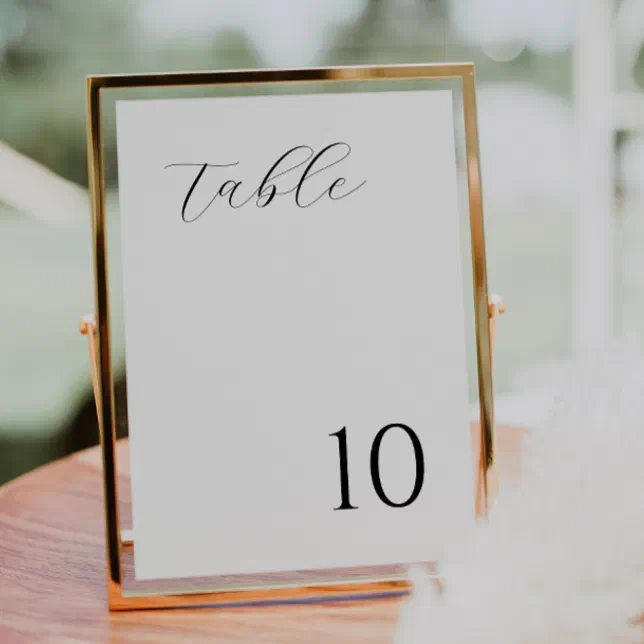 Modern Minimal Table Number Card | Zazzle