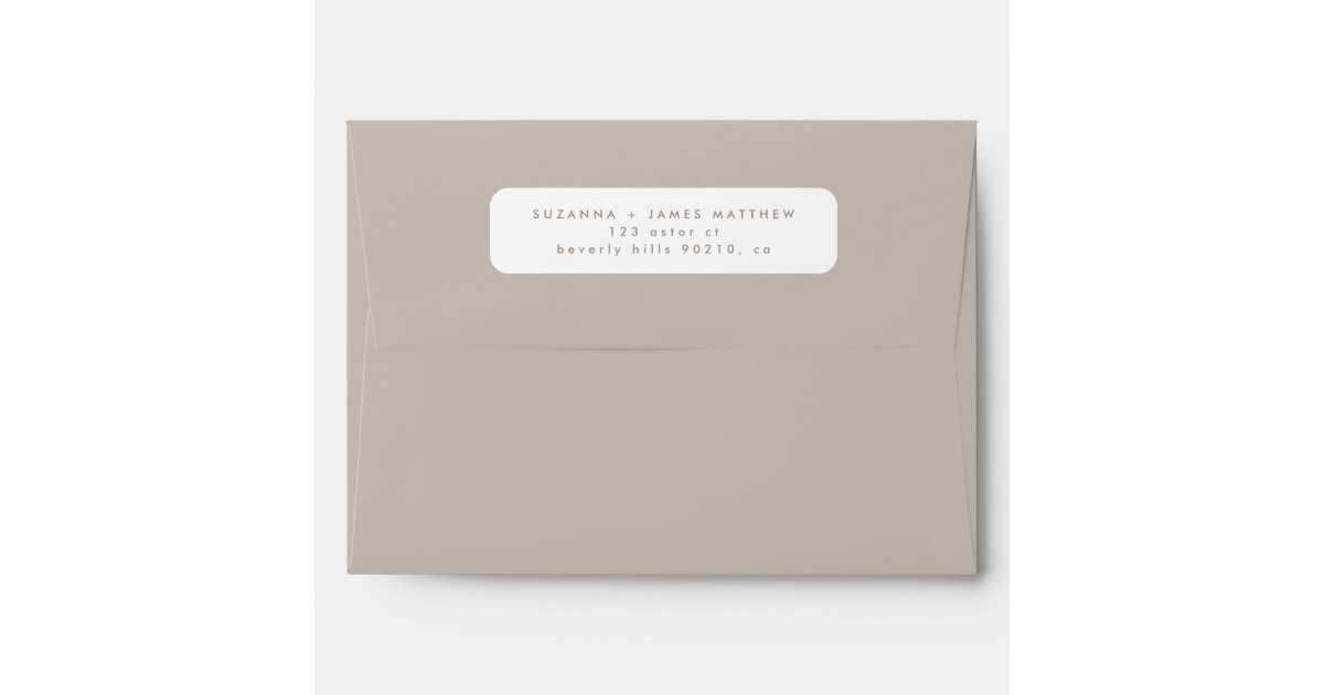 Modern Minimal Taupe Frame Wedding Envelope | Zazzle