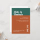 Modern Minimal Teal Copper Colorblock Wedding Invitation | Zazzle