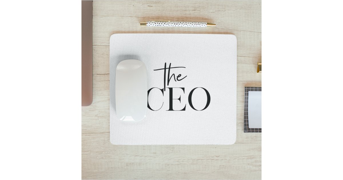 Modern Minimal The CEO Black Mouse Pad | Zazzle