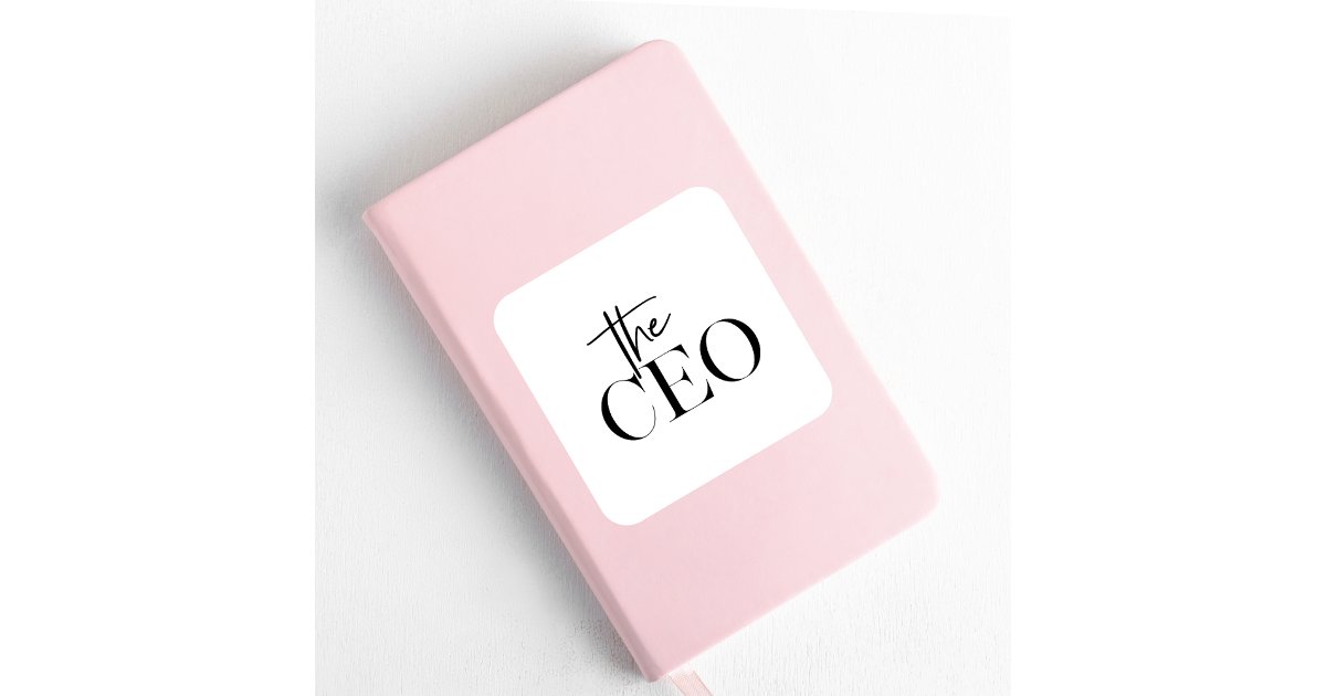 Modern Minimal The CEO Black Square Sticker | Zazzle