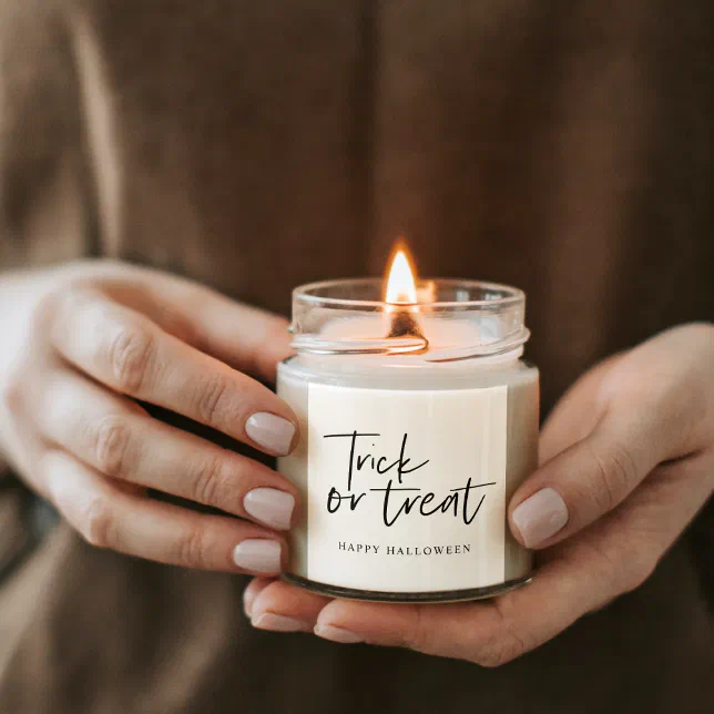 Modern Minimal Trick And Treat | Happy Halloween Square Sticker | Zazzle