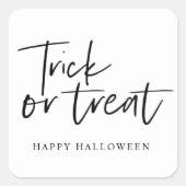 Modern Minimal Trick And Treat | Happy Halloween Square Sticker | Zazzle