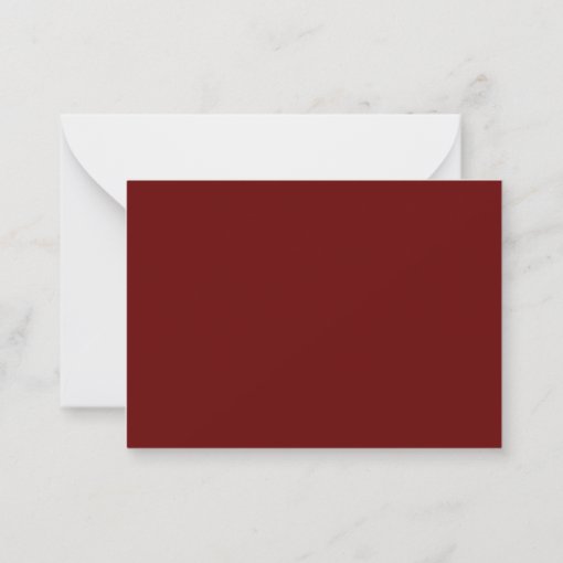 Modern Minimal Typography Script Maroon Note Card | Zazzle