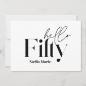 Modern minimal typography simple 50th birthday invitation | Zazzle