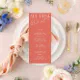 Modern Minimal Vibrant Pink Wedding Dinner Menu | Zazzle