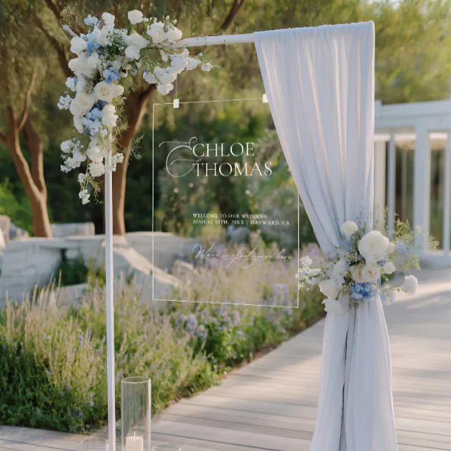 Modern Minimal Wedding Acrylic Welcome Sign | Zazzle