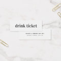Modern Minimal | Wedding Bar Drink Ticket | Zazzle