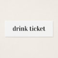 Modern Minimal | Wedding Bar Drink Ticket | Zazzle
