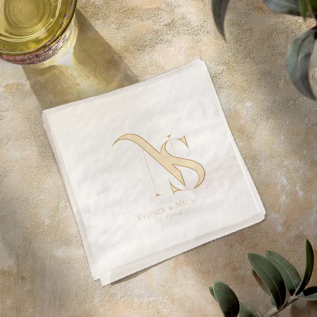 Modern Minimal | Wedding Monogram Napkins | Zazzle