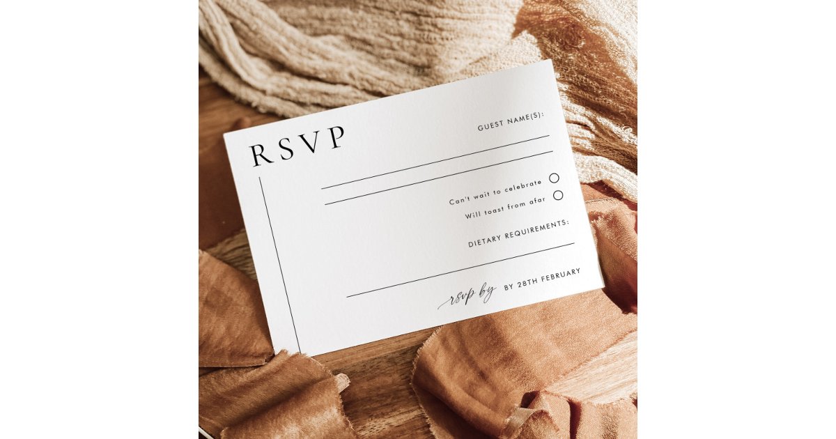 Modern Minimal Wedding RSVP Postcard LAYLA | Zazzle