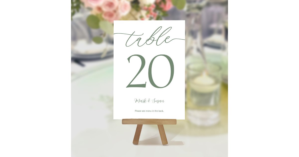 Modern Minimal Wedding Table Card & Menus | Zazzle