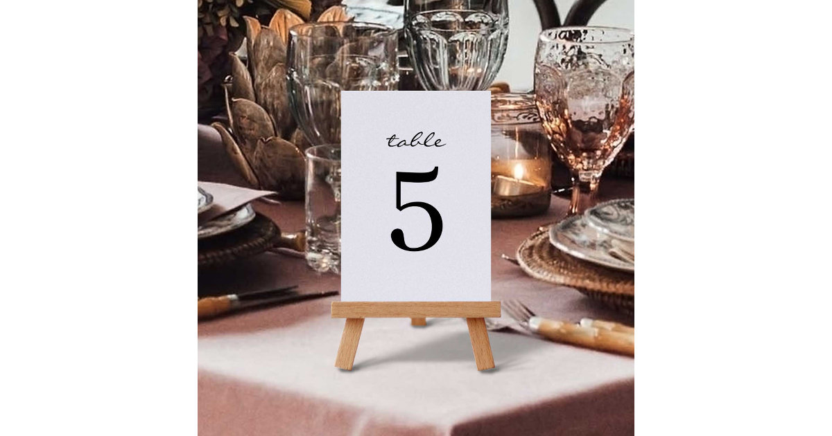 Modern Minimal Wedding Table Number Cards | Zazzle