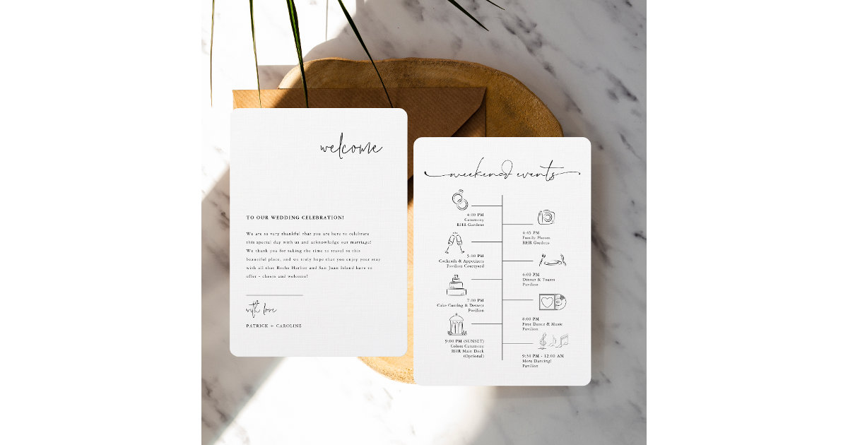 Modern Minimal | Wedding Welcome Card | Zazzle