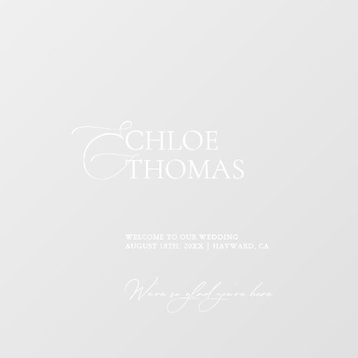 Modern Minimal Wedding Welcome Sign Window Clings | Zazzle