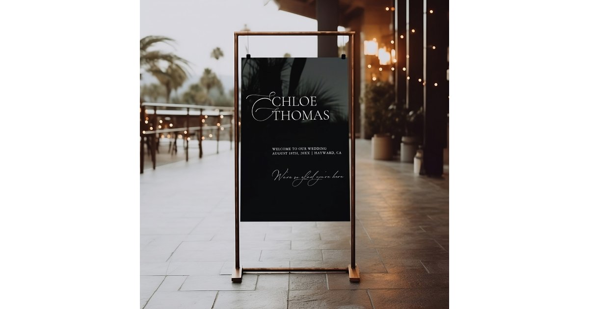 Modern Minimal Wedding Welcome Sign Window Clings | Zazzle