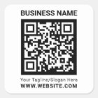 Modern minimal white custom QR code professional Square Sticker | Zazzle