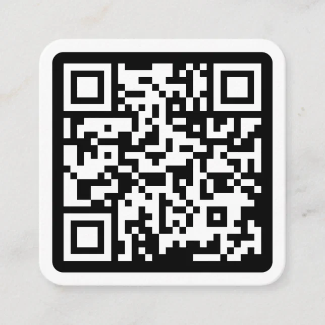 Modern minimal white custom QR code social media Square Business Card ...