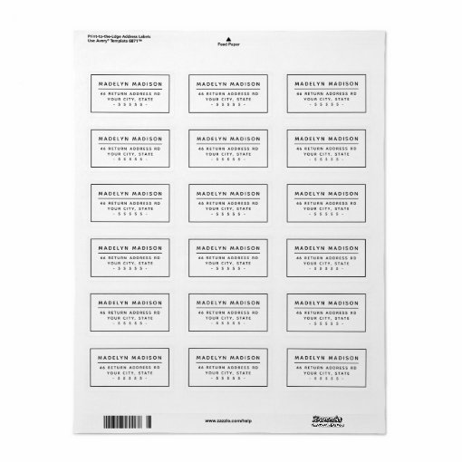 Modern minimal white or any color return address label | Zazzle