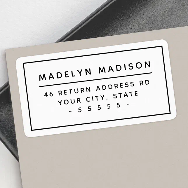 Modern minimal white or any color return address label | Zazzle