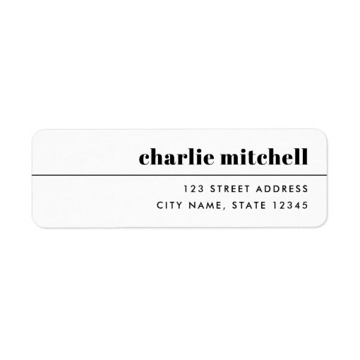 Modern minimal white return address label | Zazzle