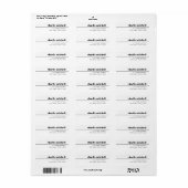 Modern minimal white return address label | Zazzle