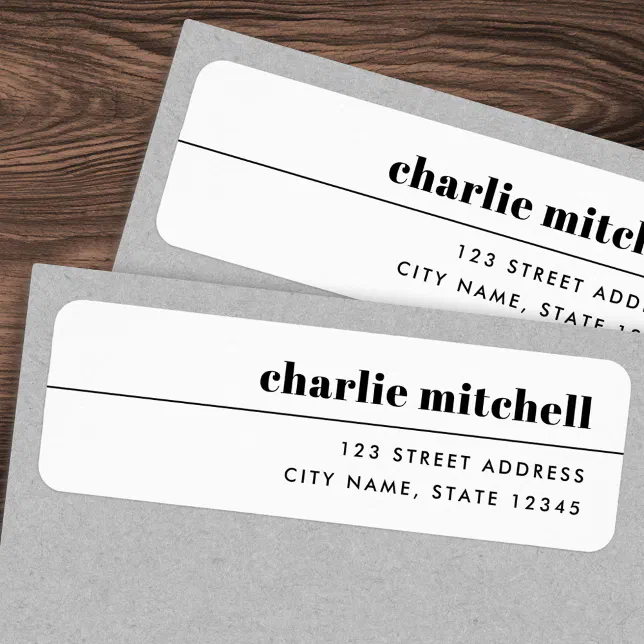 Modern minimal white return address label | Zazzle