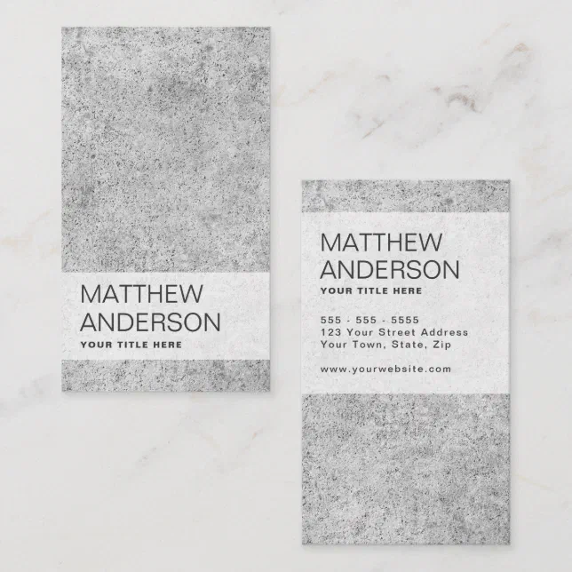 Modern, minimal with concrete cement business card | Zazzle