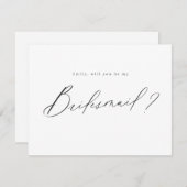 Modern minimal would you be my bridesmaid script invitation | Zazzle