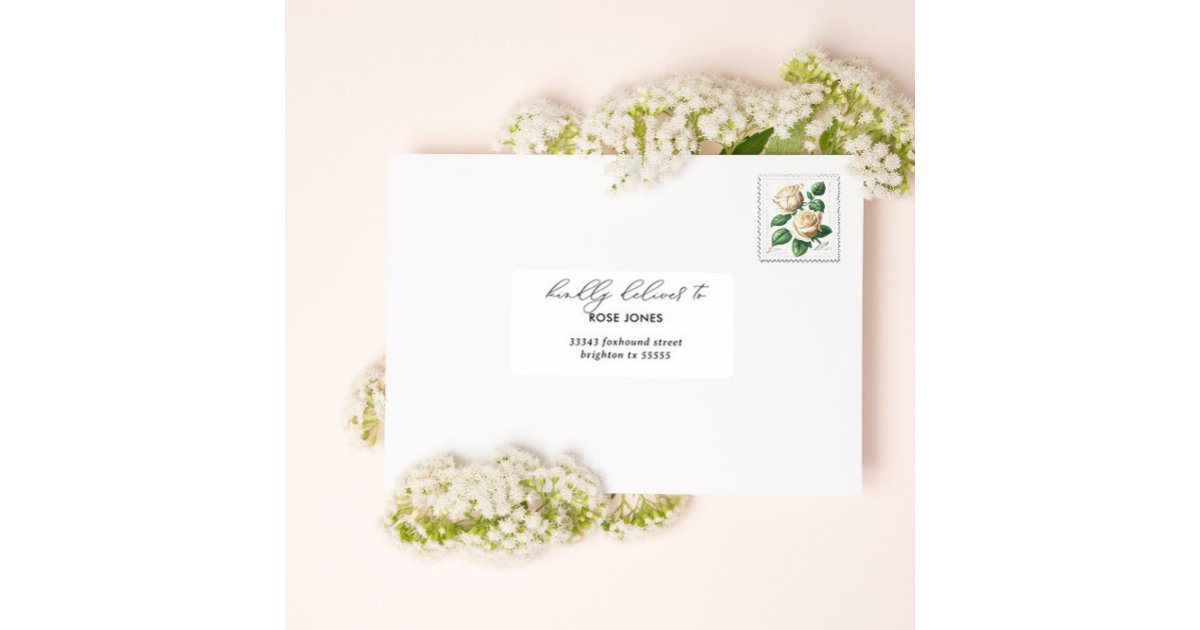 Modern minimalism wedding guest address labels | Zazzle