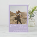 Modern minimalist 2 photos engagement party lilac invitation | Zazzle