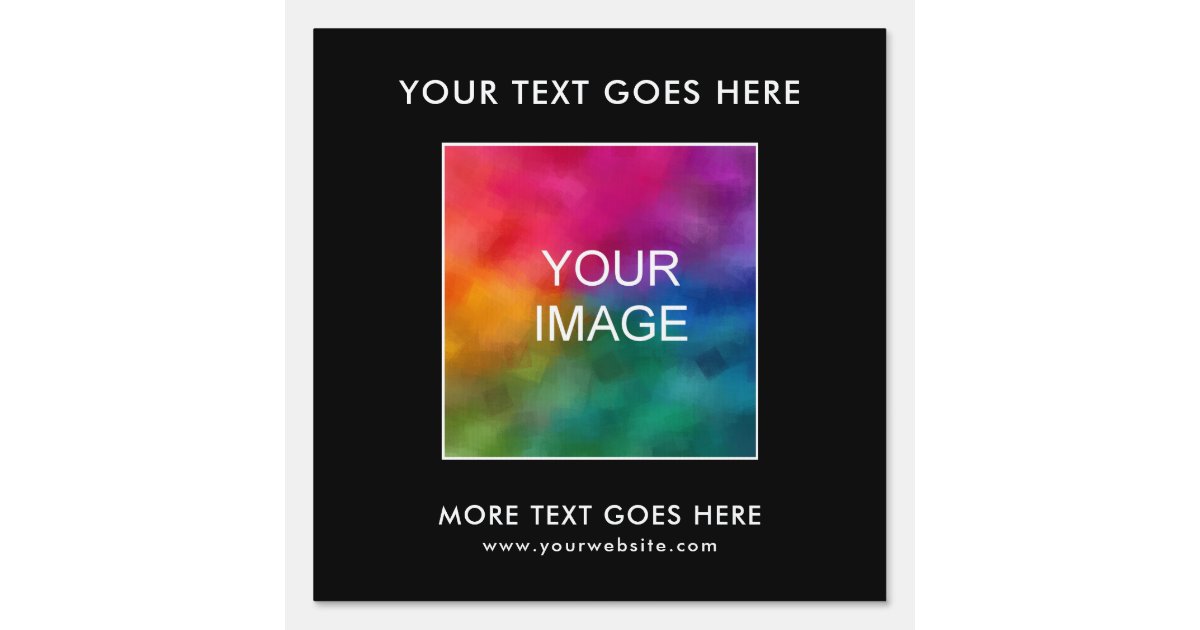 Modern Minimalist Add Photo Image Logo Black Yard Sign | Zazzle