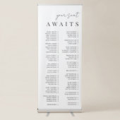 Modern Minimalist Alphabetical Seating Chart Retractable Banner | Zazzle