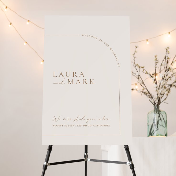 Modern Minimalist Arch Wedding Welcome Sign | Zazzle