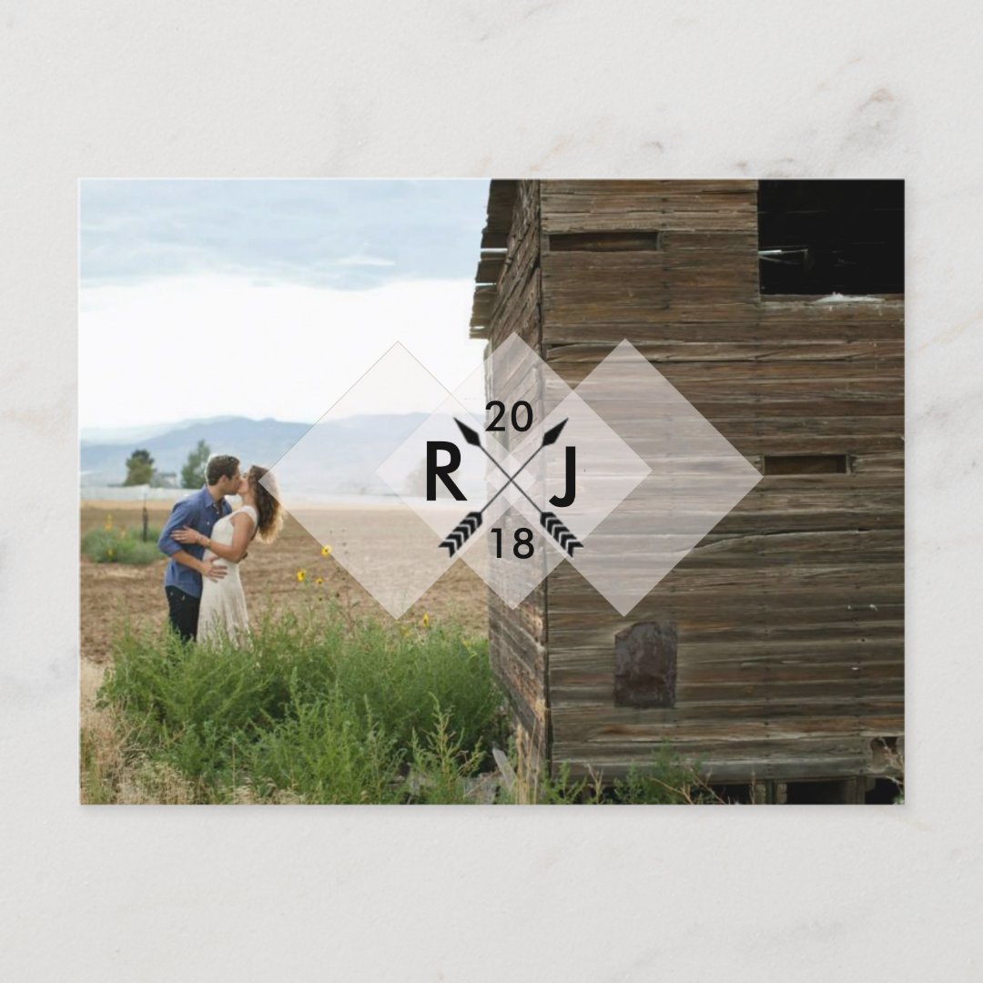 Modern Minimalist | Arrow Graphic | Wedding Postcard | Zazzle