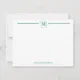 Modern Minimalist Basic Forest Green Monogram Line Note Card | Zazzle