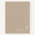 Modern Minimalist Beige Monogram Notebook | Zazzle