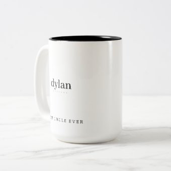 Modern Minimalist Best Uncle Ever Personalized Two-Tone Coffee Mug | Zazzle