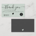 Modern minimalist black and greenorder thank you business card | Zazzle