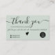 Modern minimalist black and greenorder thank you business card | Zazzle