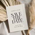 Modern Minimalist Black and Ivory Chic Wedding Save The Date | Zazzle