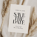Modern Minimalist Black and Ivory Chic Wedding Save The Date | Zazzle