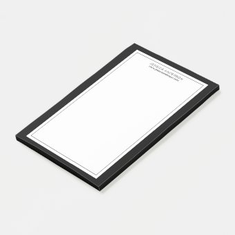 Modern Minimalist Black And White Personalized Post-it Notes | Zazzle
