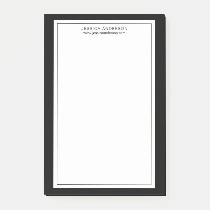 Modern Minimalist Black And White Personalized Post-it Notes | Zazzle.com